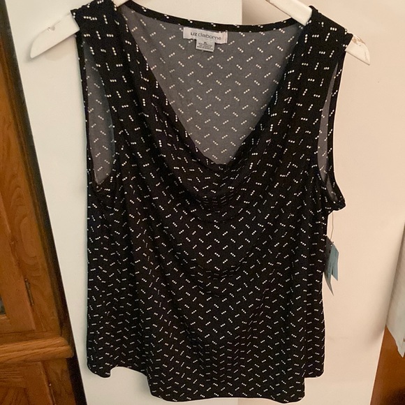 Liz Claiborne | Tops | Liz Claiborne Black White Sleeveless Crawl Neck ...